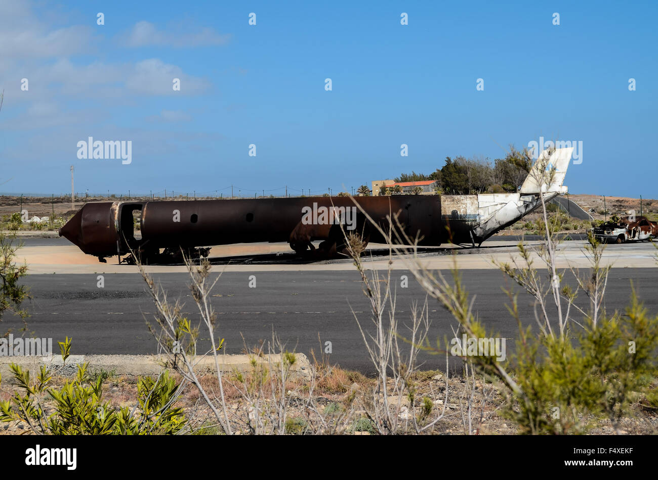 Burned Airplane Accident Stock Photo - Alamy