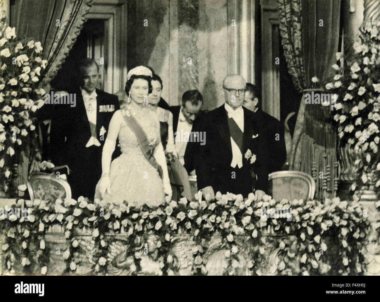 The Queen Elizabeth II and President of the Republic of Italy Giovanni ...