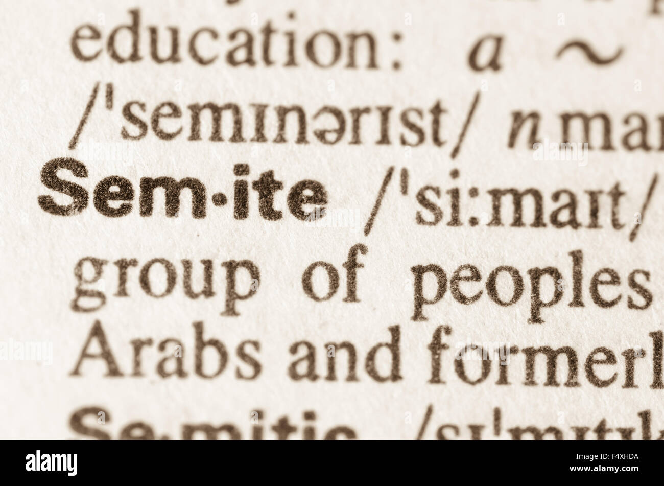 Definition of word Semite in dictionary Stock Photo - Alamy