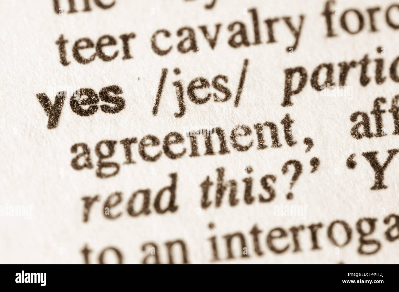 Word yes hi-res stock photography and images - Alamy