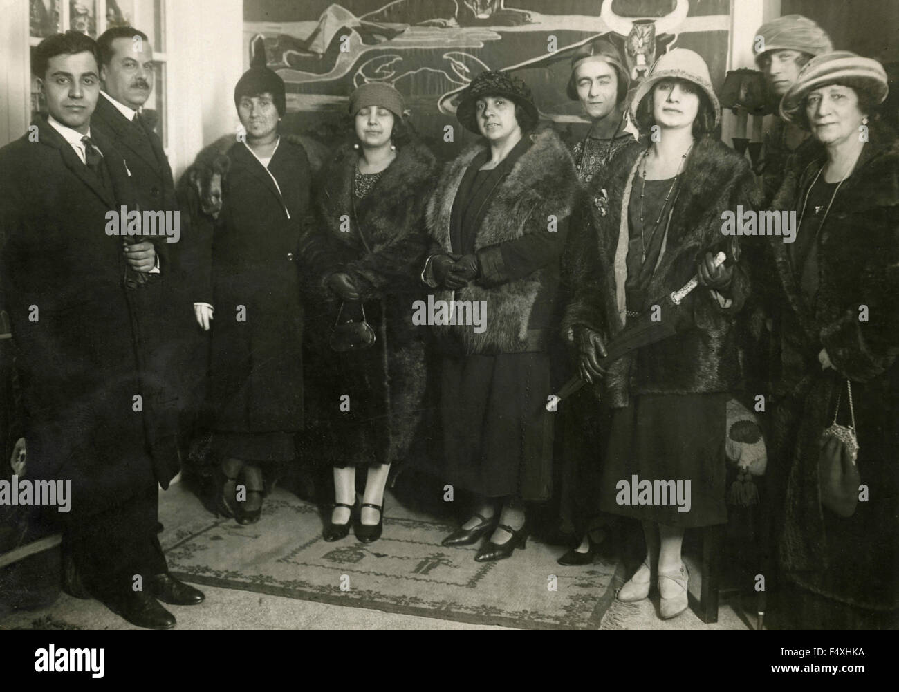 A smart group of people posing for the photograph, Italy Stock Photo ...