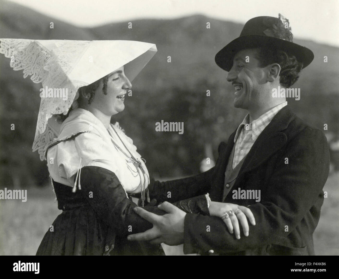 Couple in traditional costume from Molise, Boiano, Italy Stock Photo ...