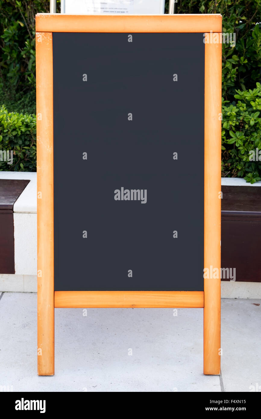 A close up shot of a portable blackboad sign Stock Photo - Alamy