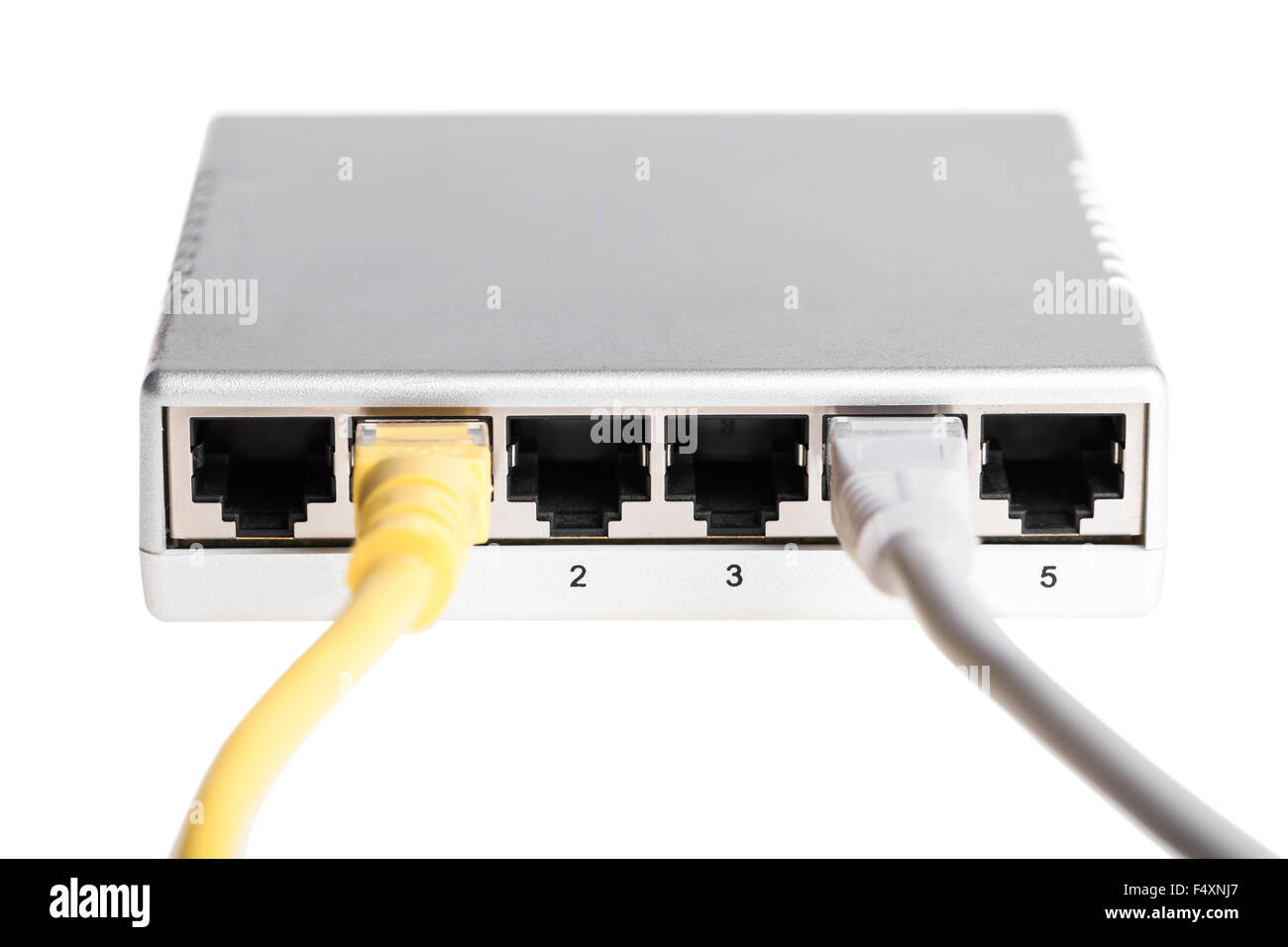 router with wires closeup on a white background Stock Photo - Alamy
