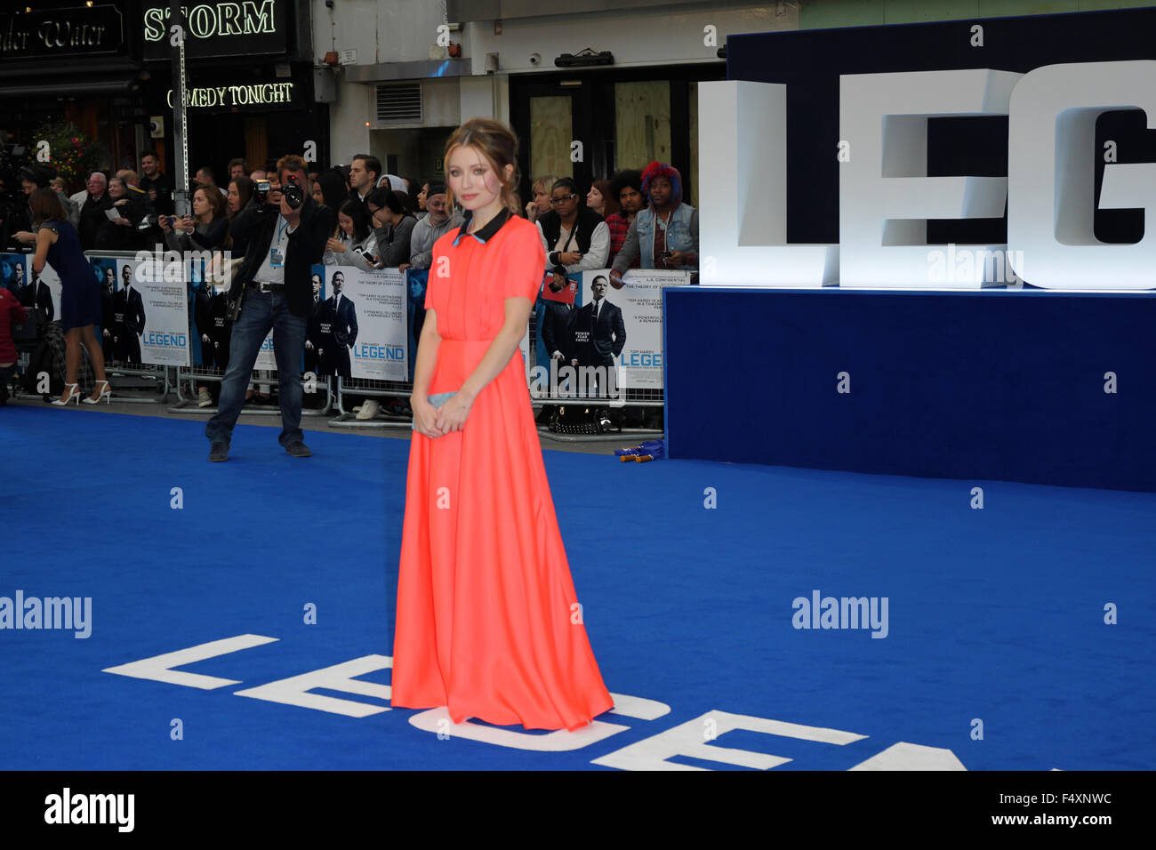London, UK, 3rd Sep 2015: Emily Browning attends Legend - UK film ...