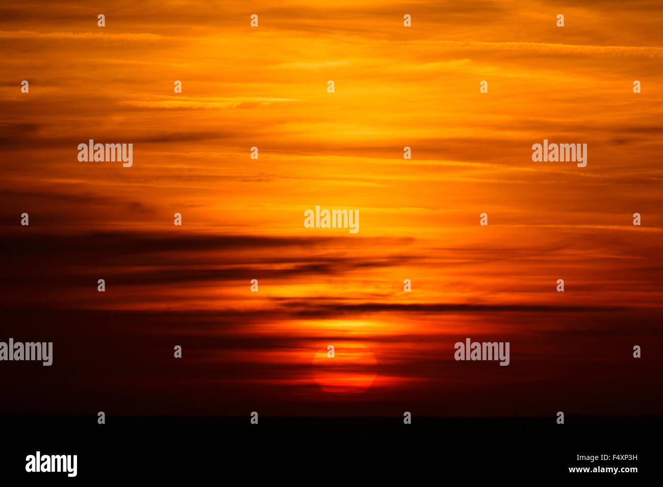 Sunset over The Wash from Hunstanton Stock Photo - Alamy