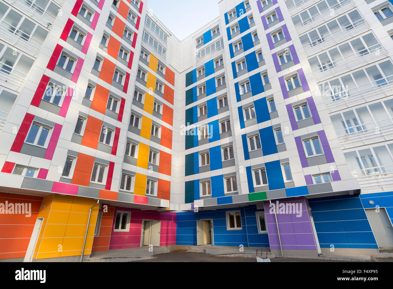 Beautiful modern house with colorful facades Stock Photo - Alamy