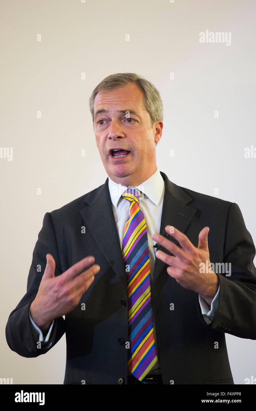UK Independence Party (UKIP) leader Nigel Farage in Swansea during the ...