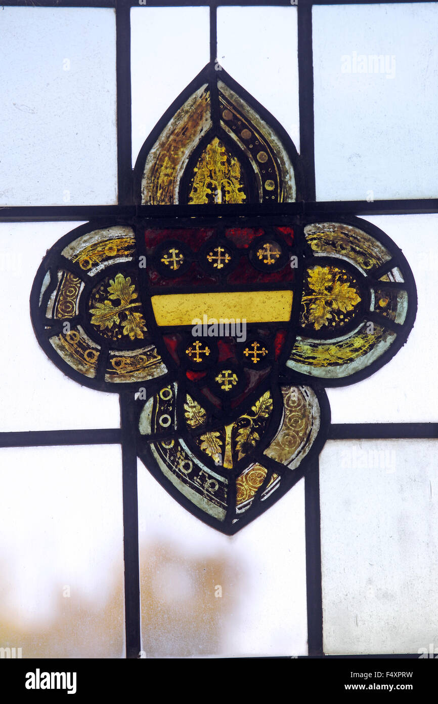 15th century stained glass window the arms of Richard Beauchamp, Earl ...