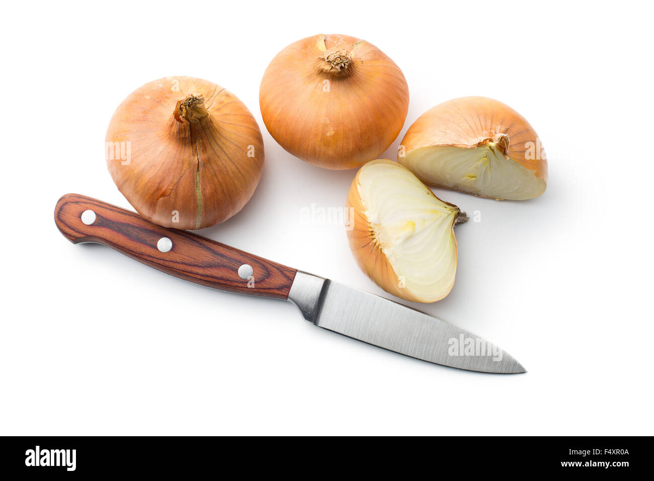halved fresh onion on white background Stock Photo - Alamy