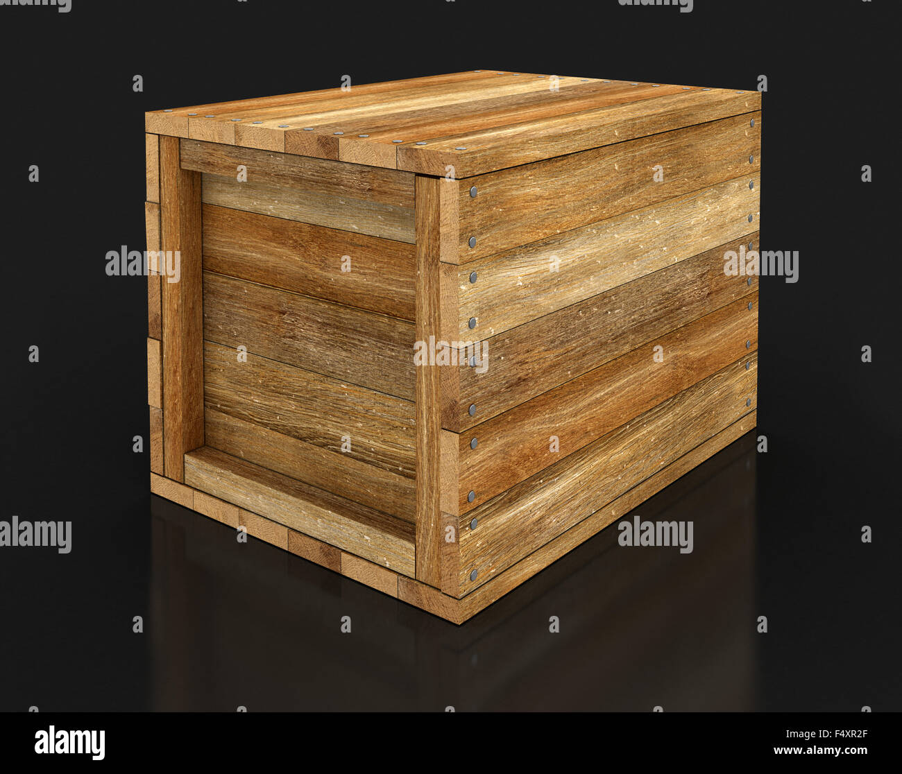 Wooden crate (clipping path included Stock Photo - Alamy