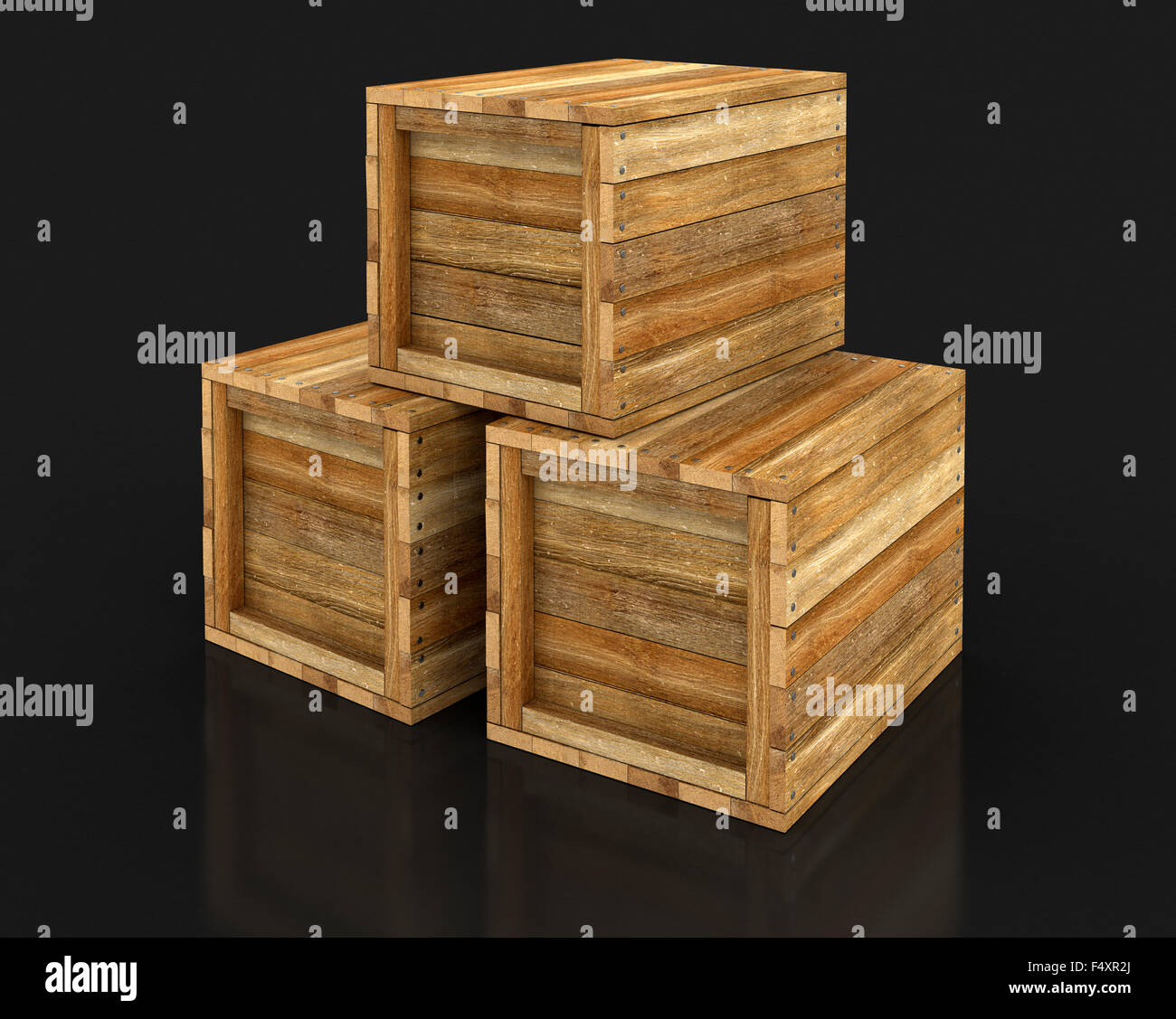 Wooden crate (clipping path included Stock Photo - Alamy