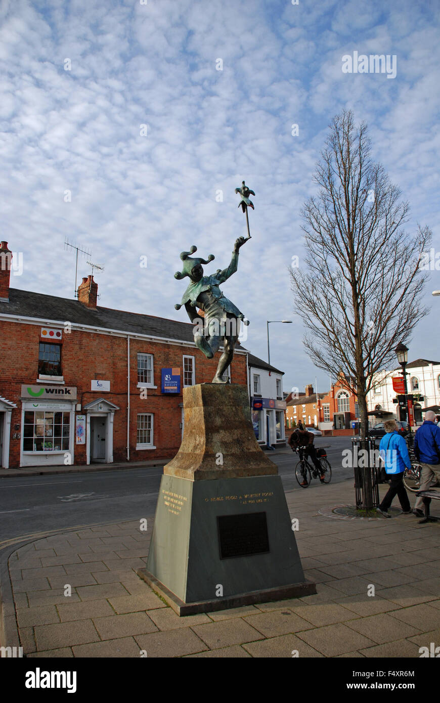 Bronze statue of noble fool jester at William Shakespeare s Birthplace ...