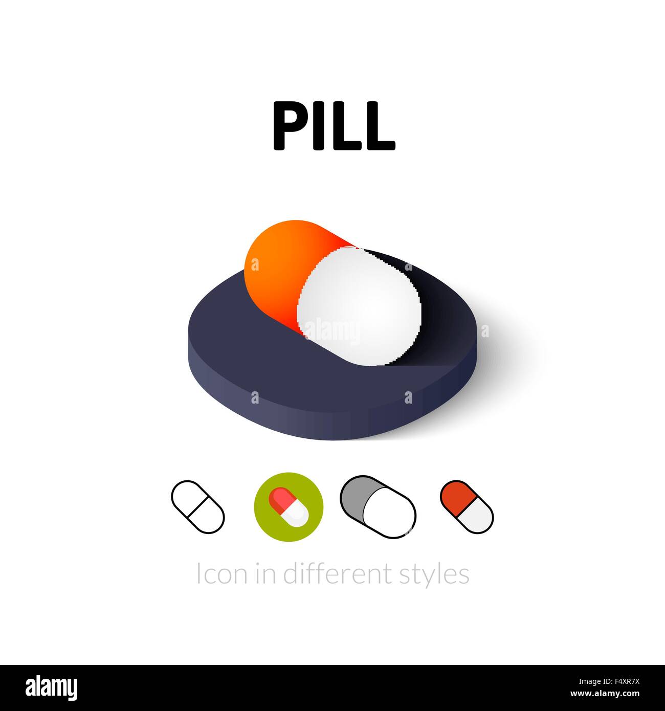 Pill icon in different style Stock Vector Image & Art - Alamy