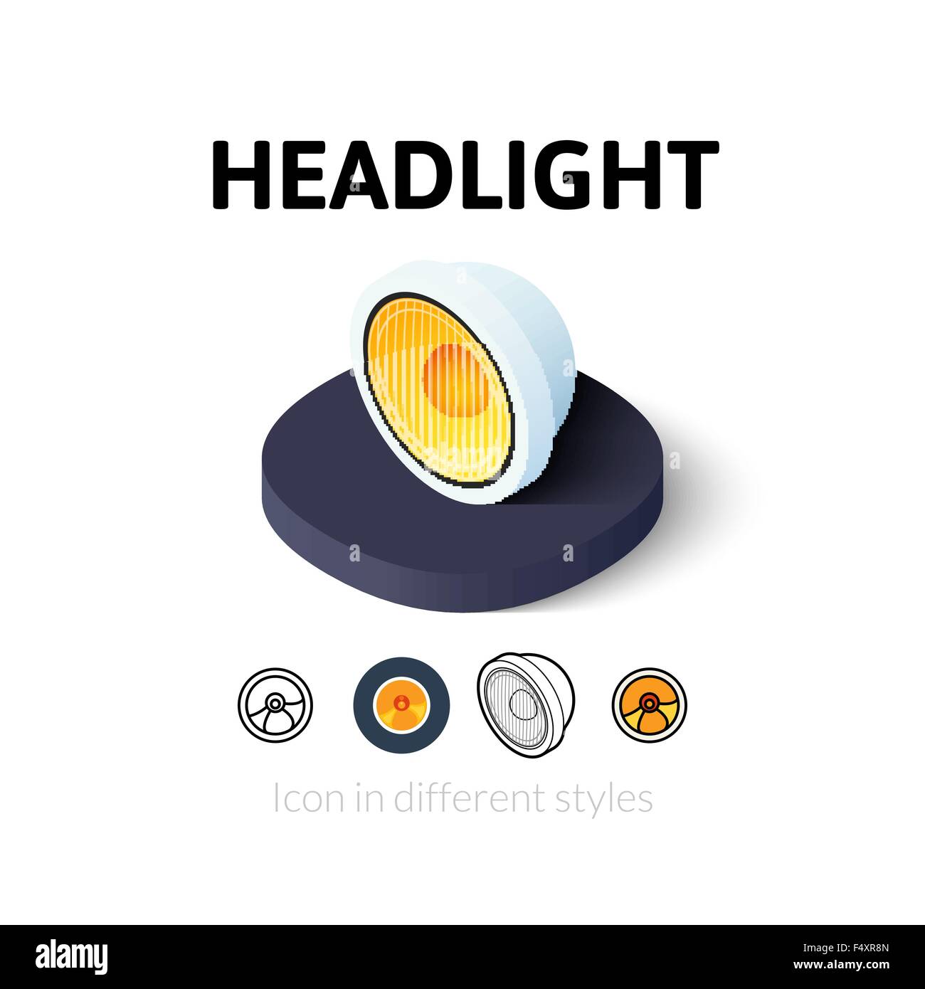 Headlight icon in different style Stock Vector Image & Art - Alamy