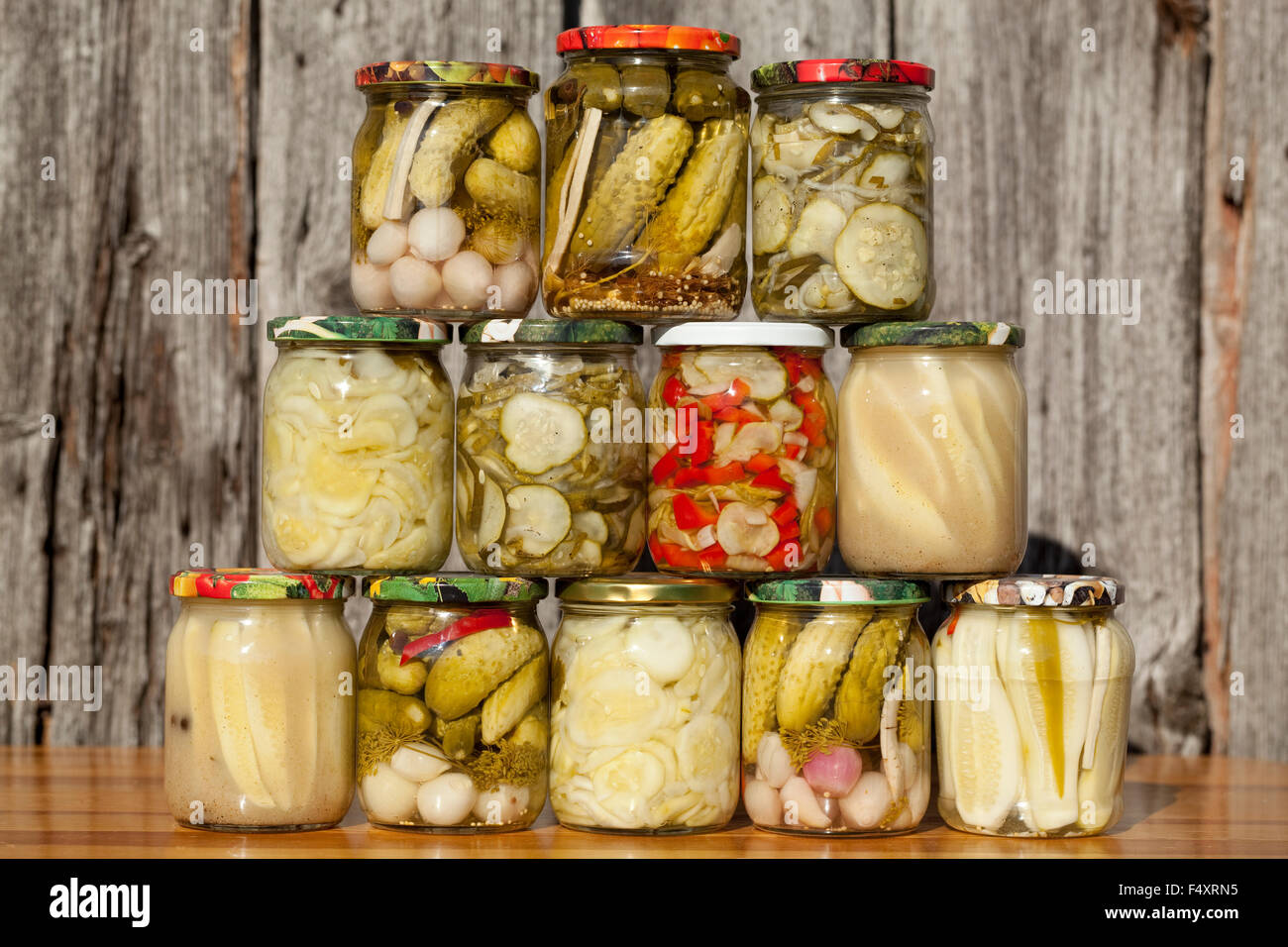 vegetables different species marinated in jar Stock Photo - Alamy