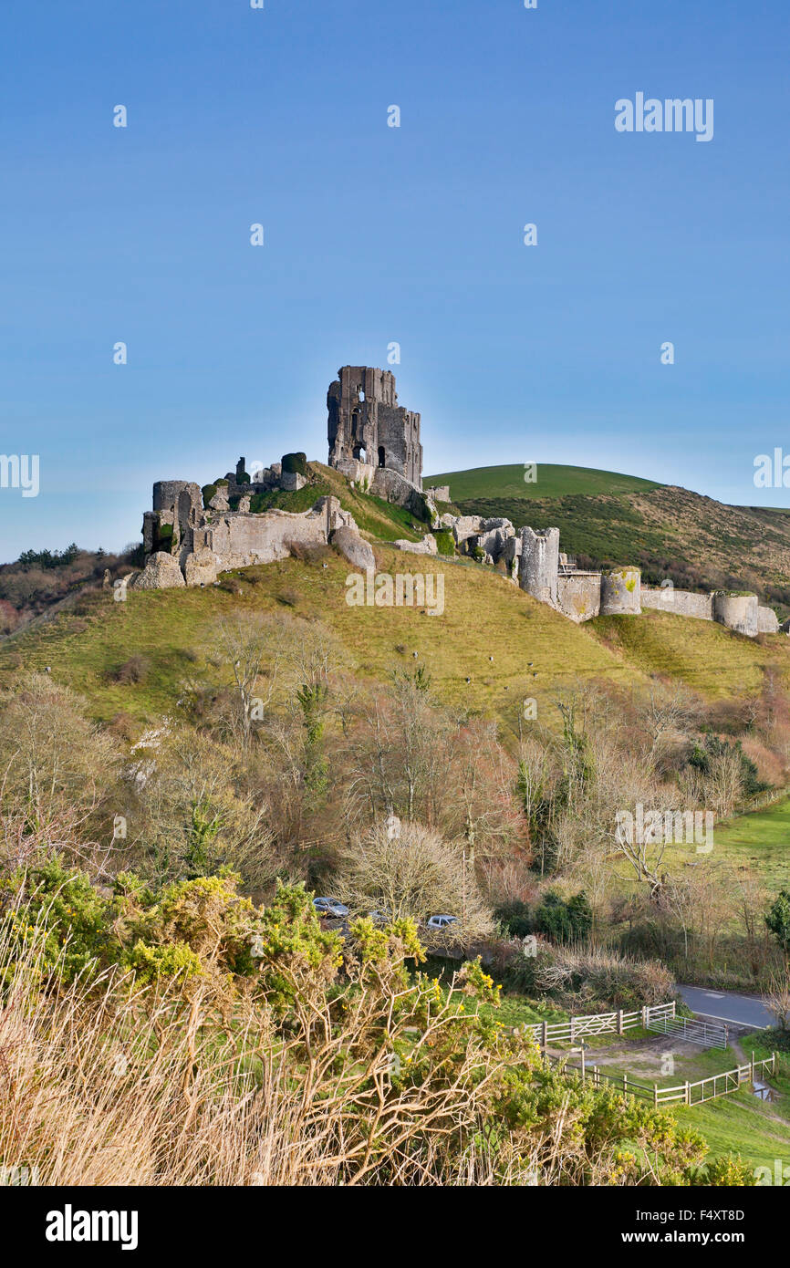Corfe castle view hi-res stock photography and images - Alamy