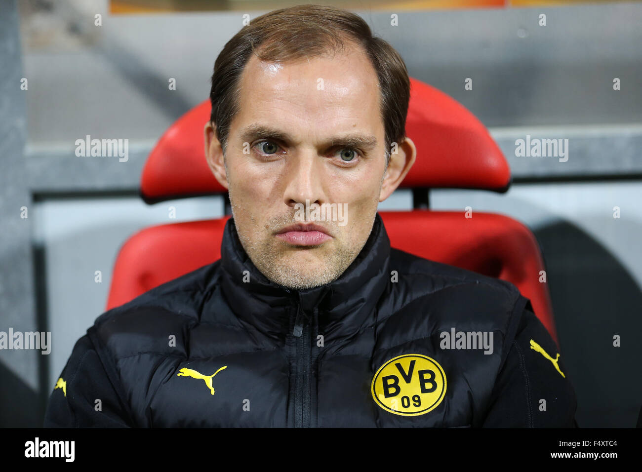 Baku, Azerbaijan. 22nd Oct, 2015. Dortmunds headcoach Thomas Tuchel ...