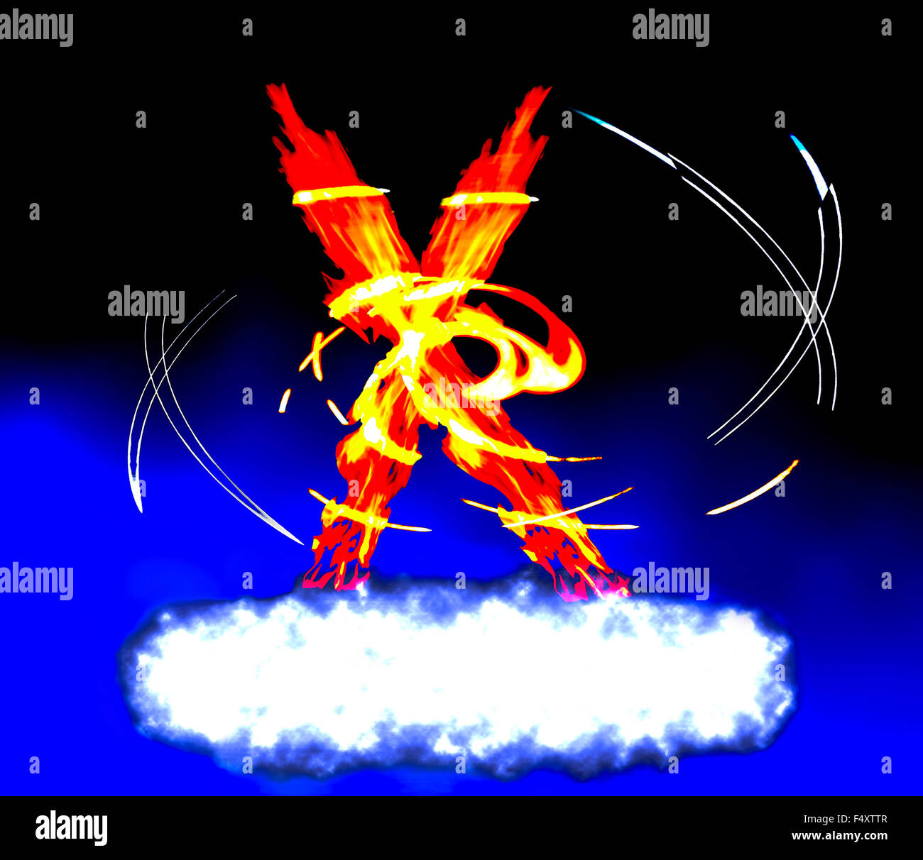 Abstract fiery composition in x form Stock Photo - Alamy