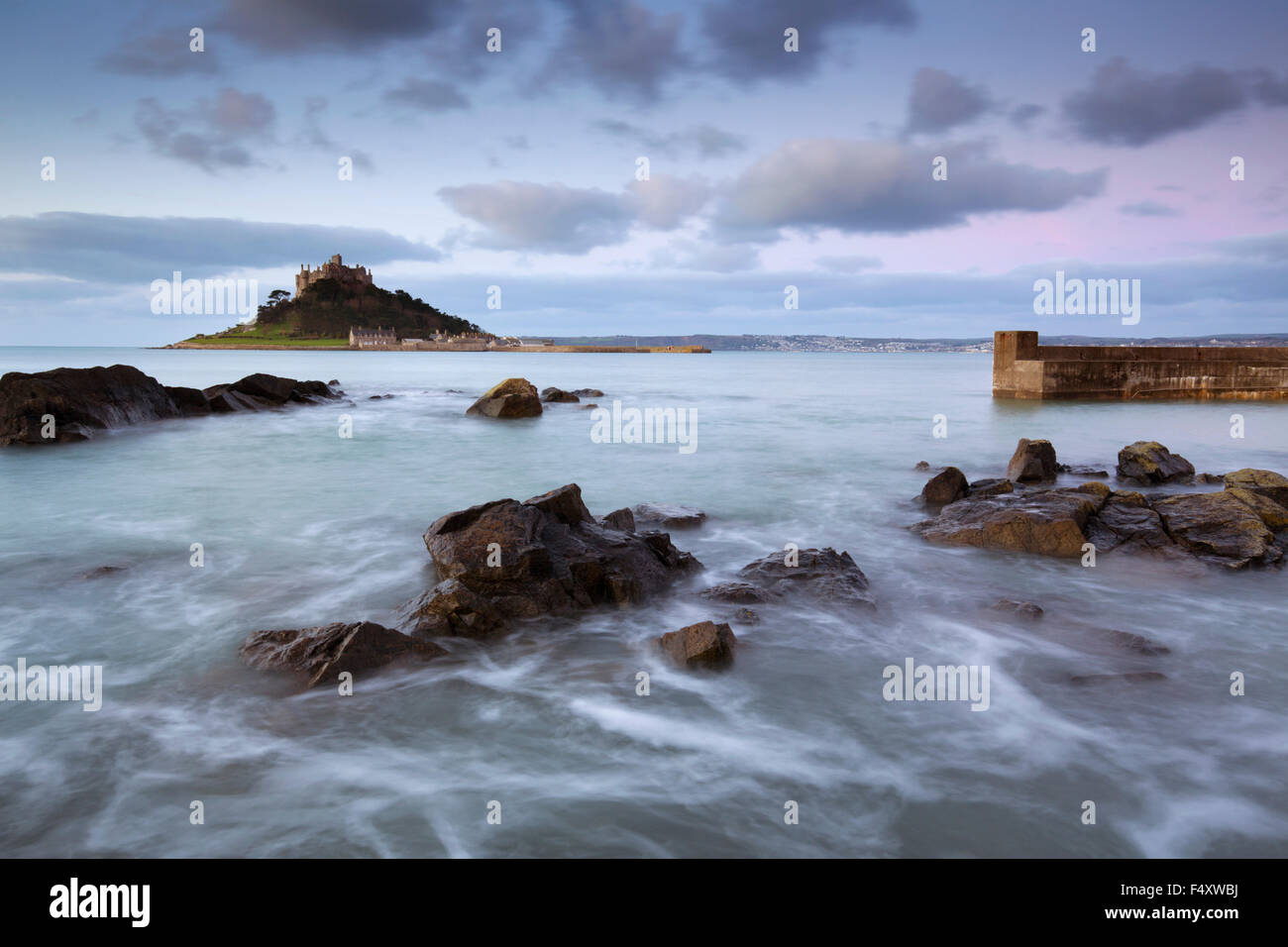 St Michael's Mount; Dawn From Marazion; Cornwall; UK Stock Photo - Alamy