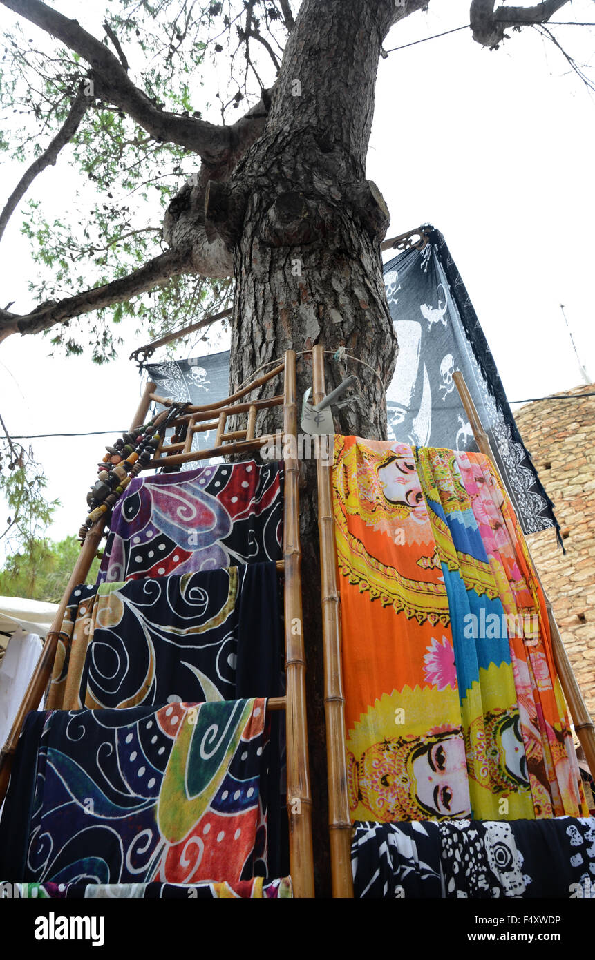 Punta Arabi, hippy market at Es Canar on Ibiza Stock Photo - Alamy