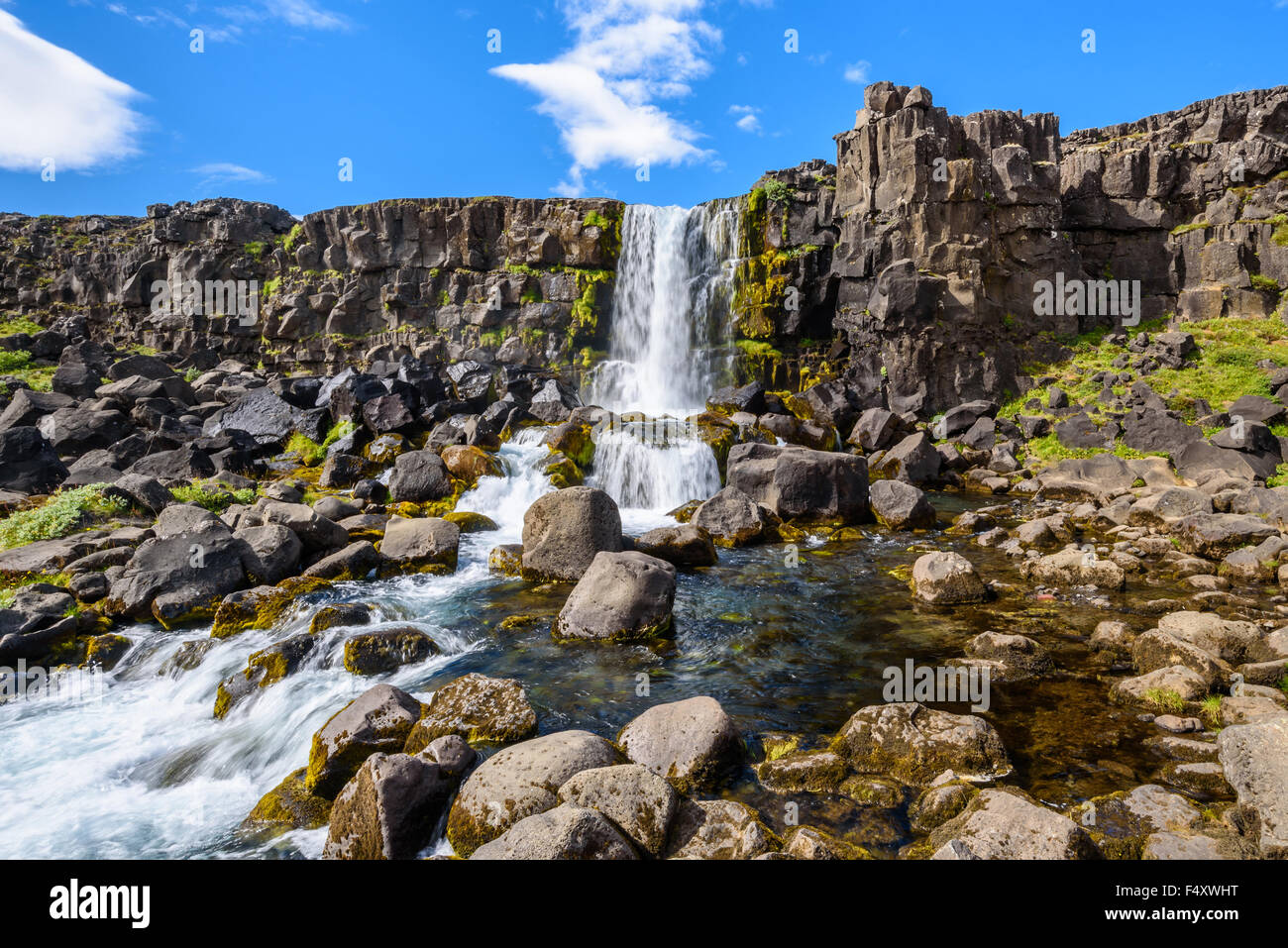 Oxararfoss Waterfall Stock Photos & Oxararfoss Waterfall Stock Images ...