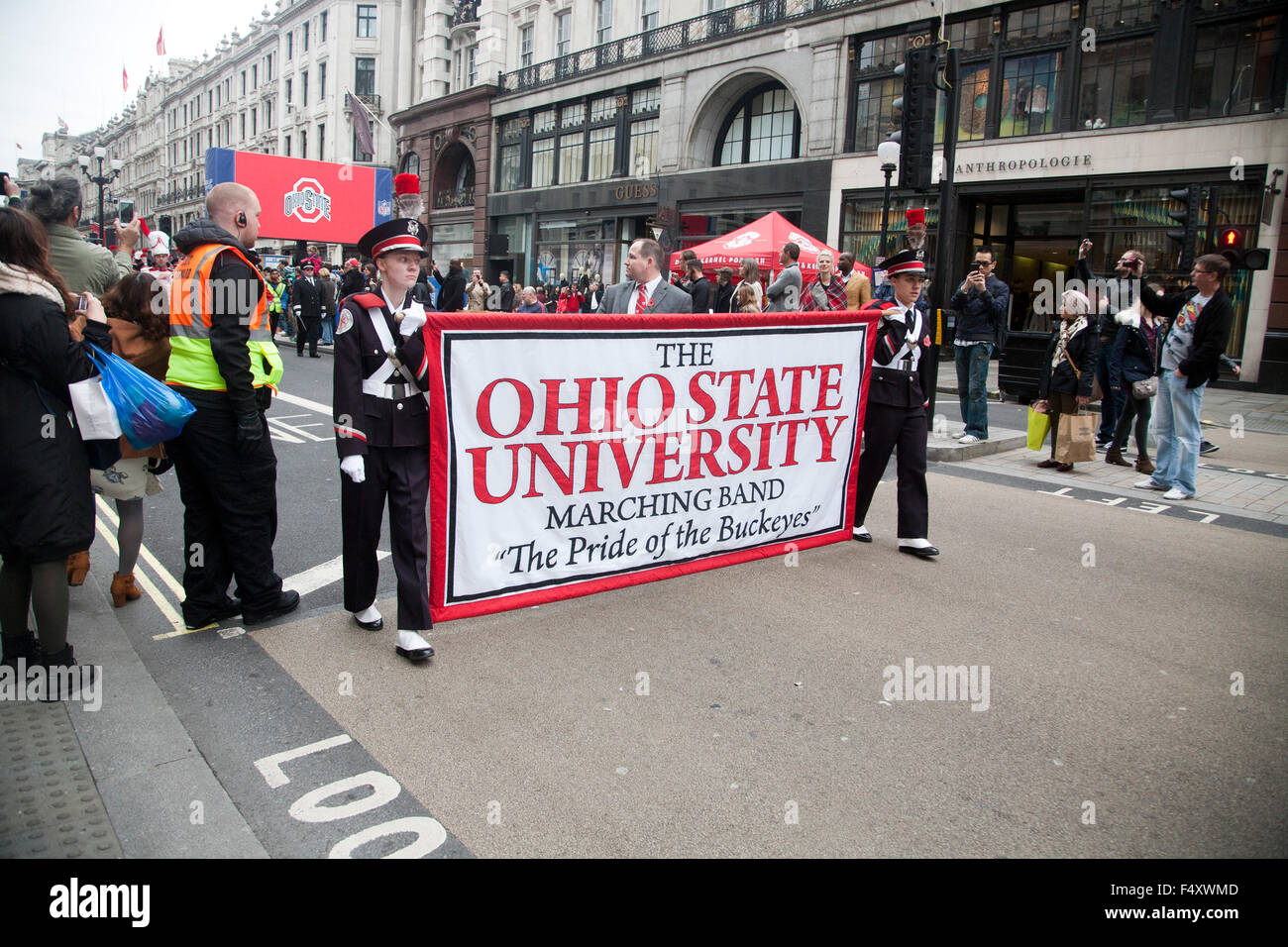London, UK. 24th Oct, 2015. Ohio State University marching band ...