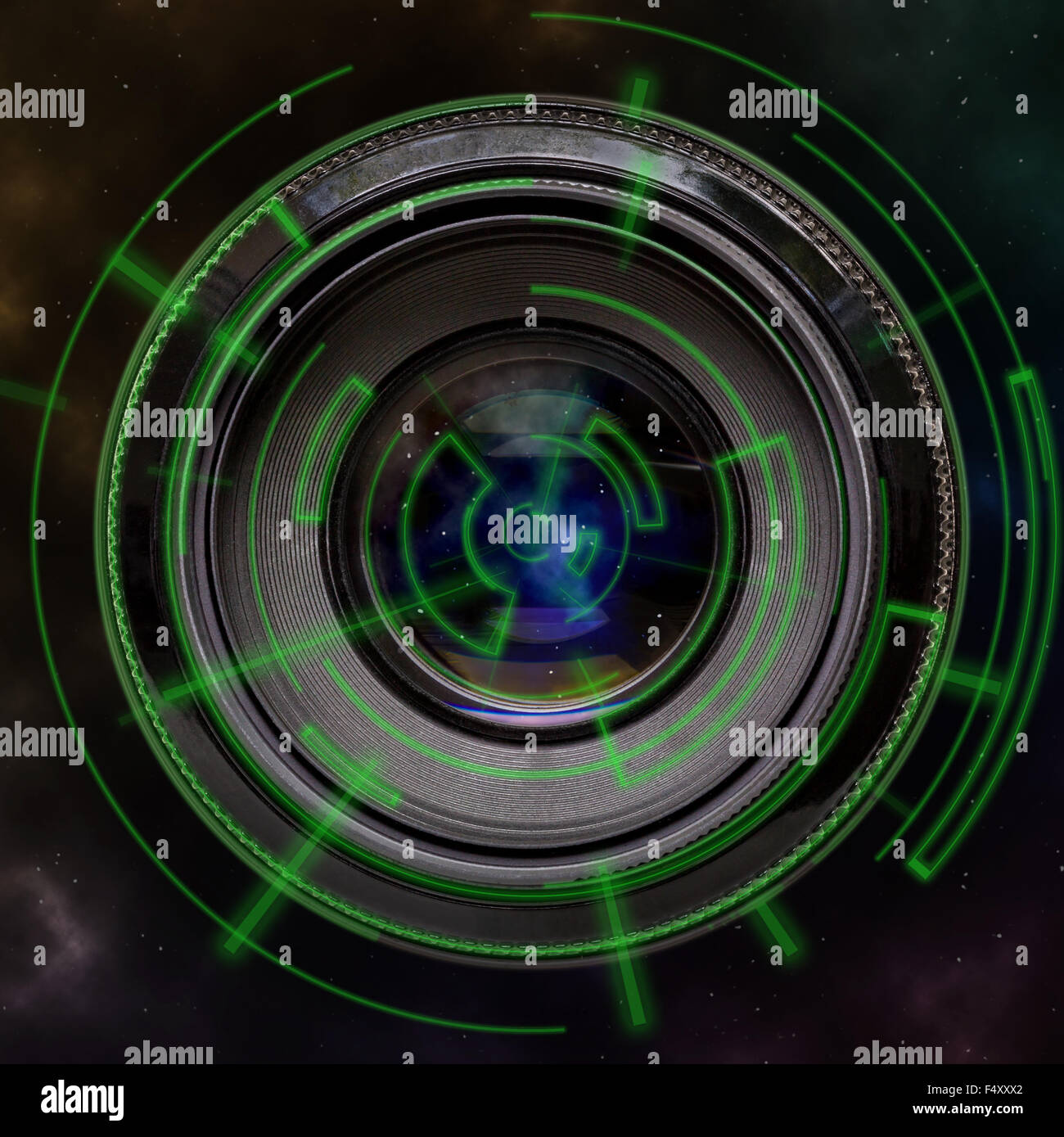 Futuristic lens of camera in digital age Stock Photo - Alamy