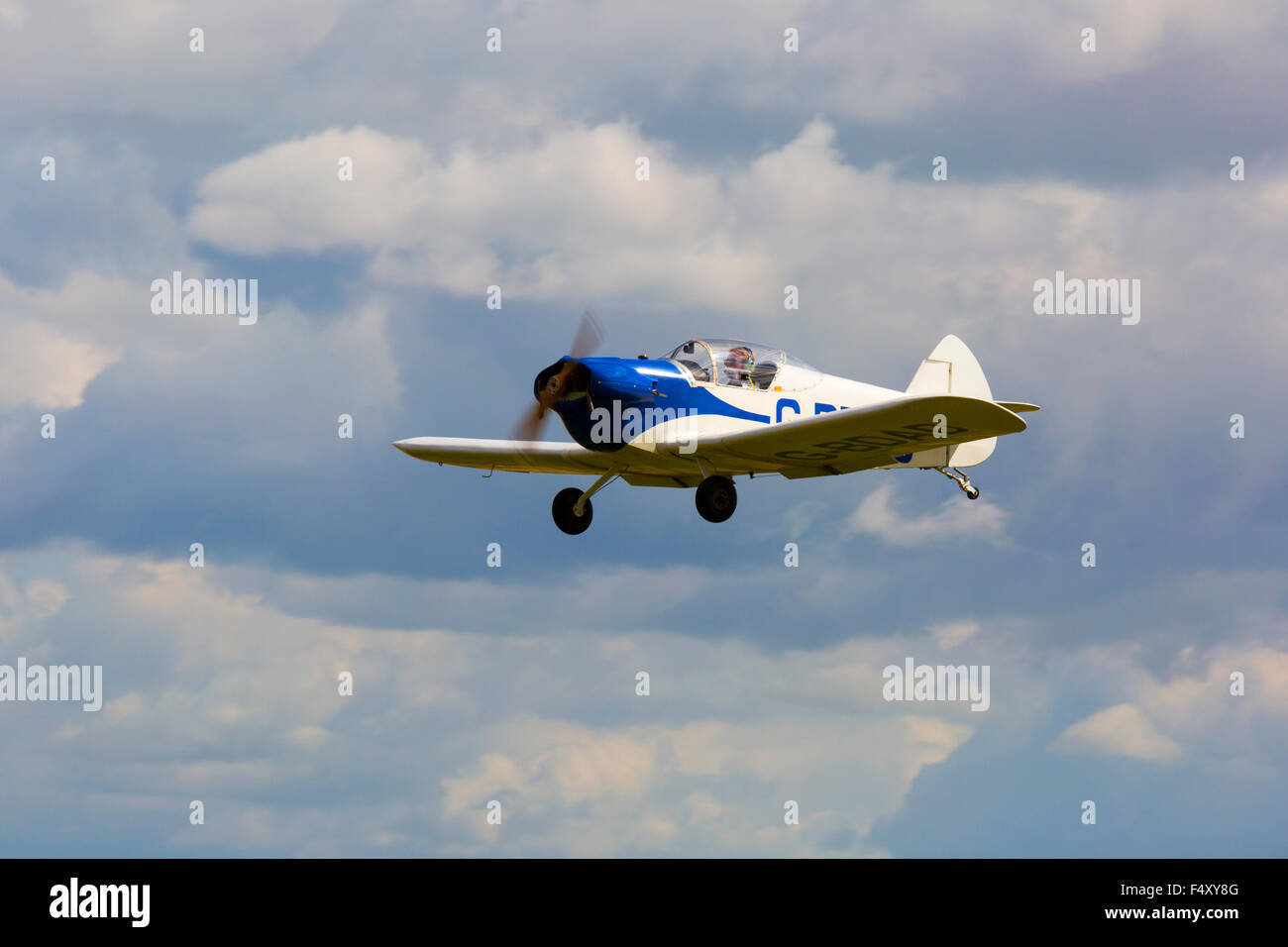 Taylor Monoplane G-BDAD in flight at Breighton Airfield Stock Photo - Alamy