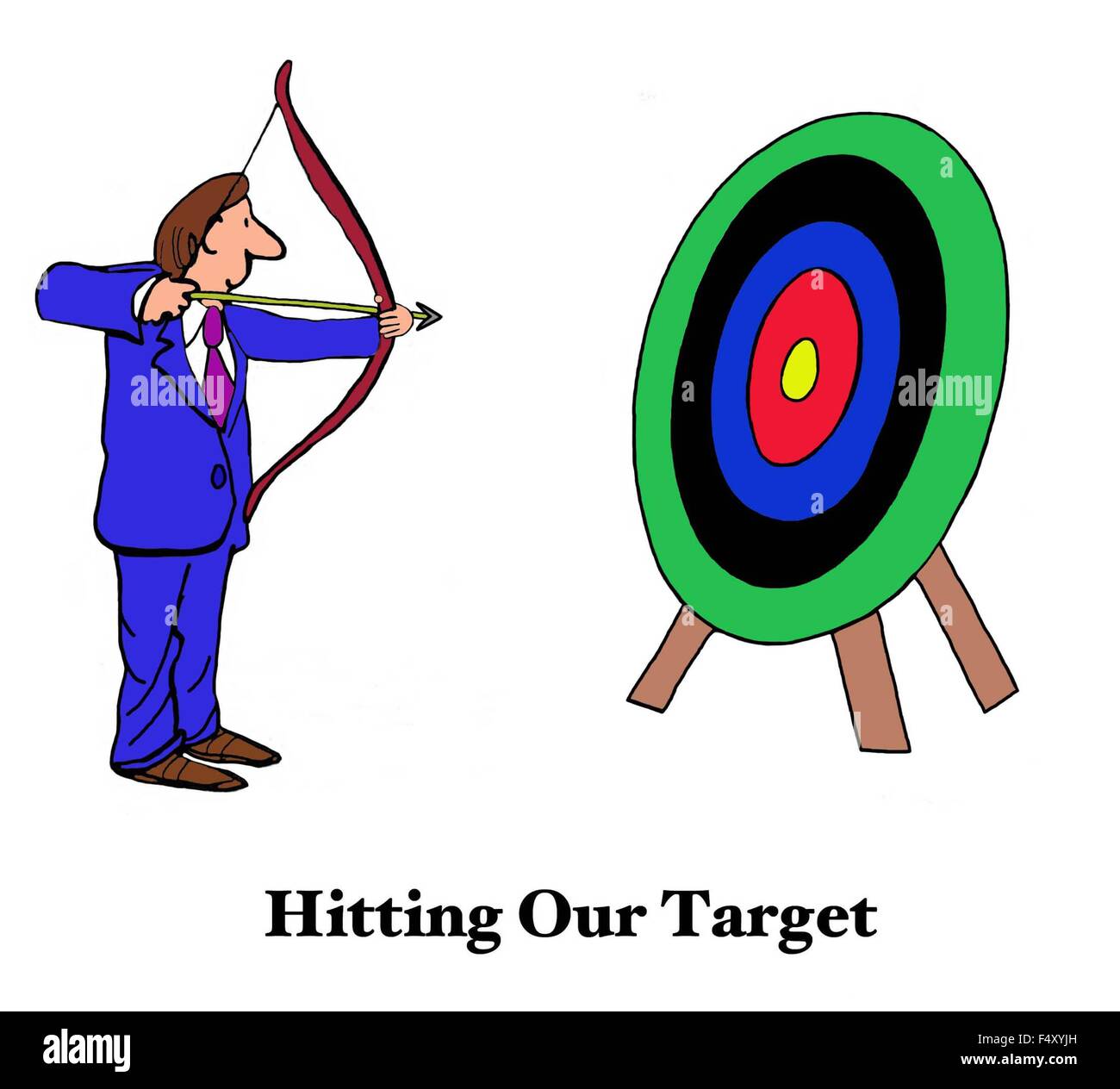 Business cartoon hitting target hi-res stock photography and images - Alamy