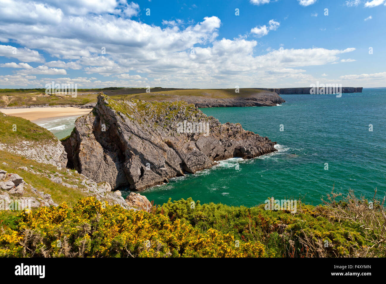 Star Rock as seen from the coastal footpath at Broadhaven South ...