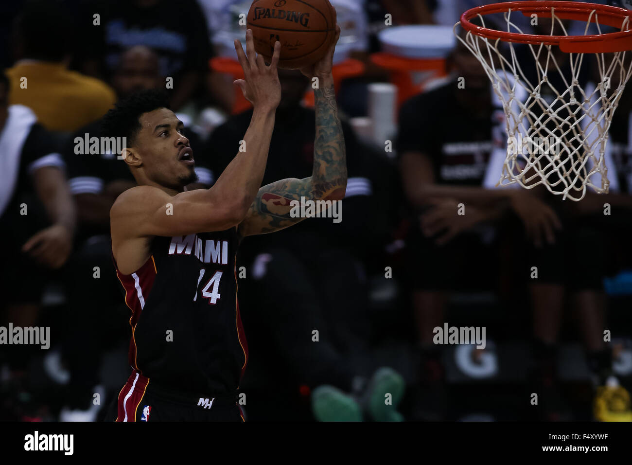 New Orleans, LA, USA. 23rd Oct, 2015. Miami Heat guard Gerald Green (14 ...