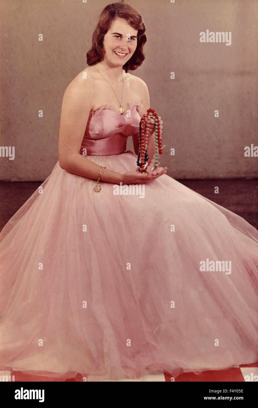 A model posing in a pink dress, Italy Stock Photo - Alamy