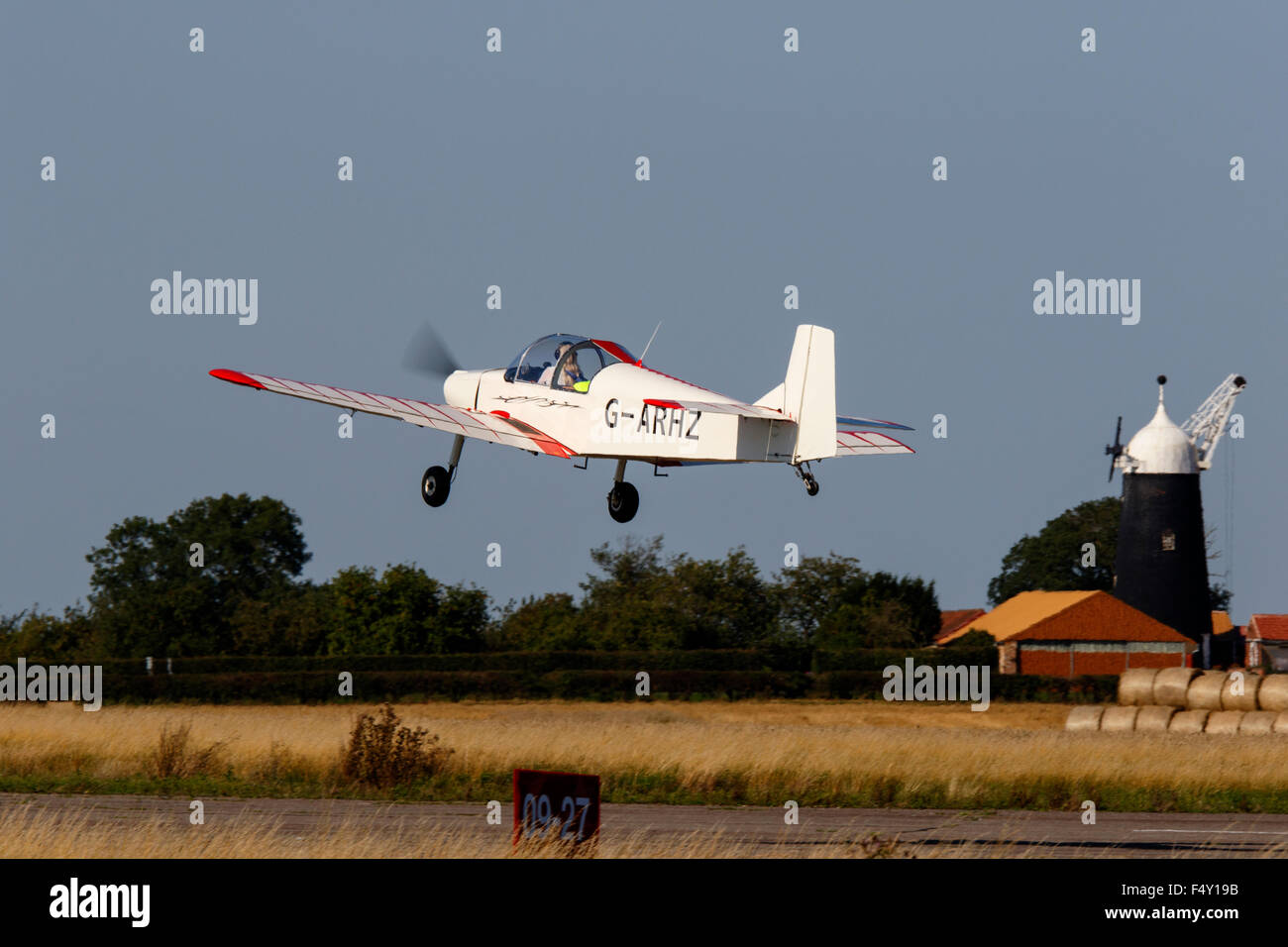 Druine (Rollason) D62 Condor G-ARHZ taking-off at Sturgate Airfield ...