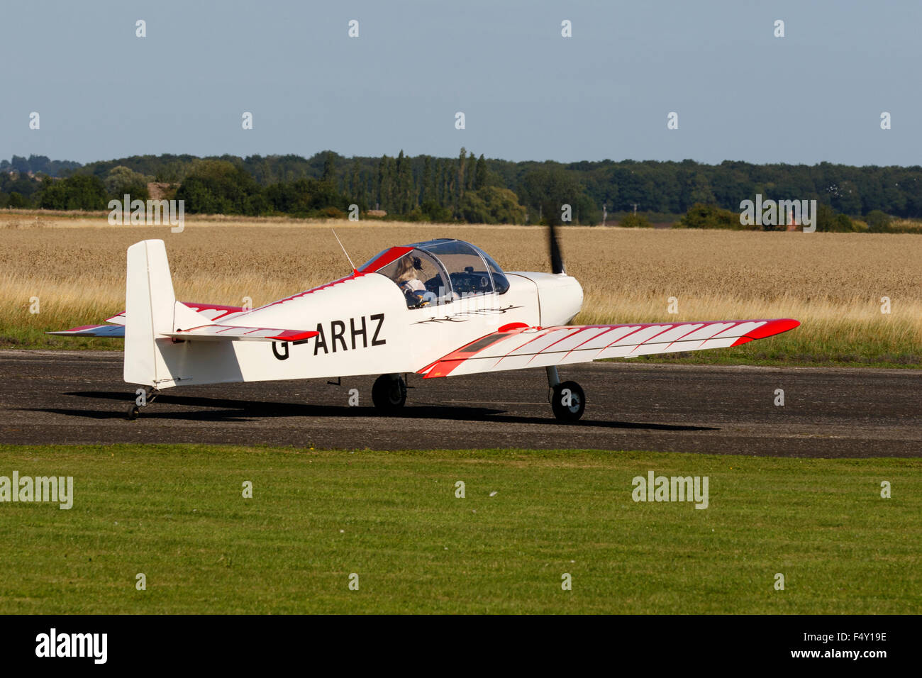 Druine (Rollason) D62 Condor G-ARHZ at Sturgate Airfield Stock Photo ...