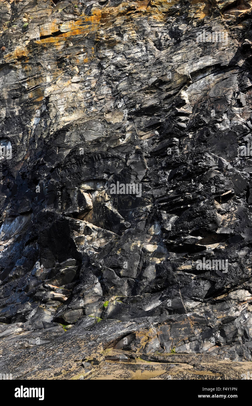 Dark cliffs at Druidston Haven in Pembrokeshire, Wales Stock Photo - Alamy