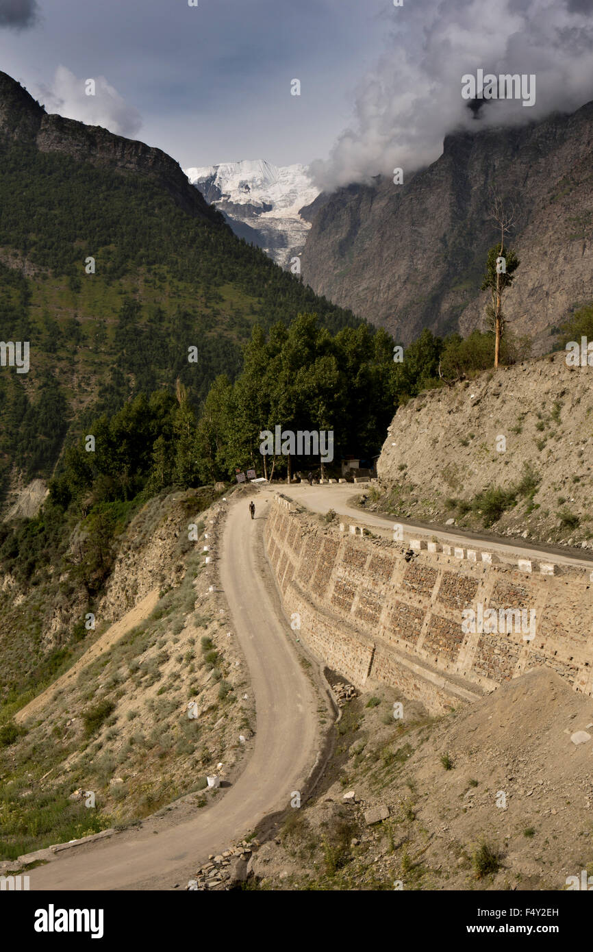 India, Himachal Pradesh, Lahaul and Spiti, snow capped Shikar Beh ...