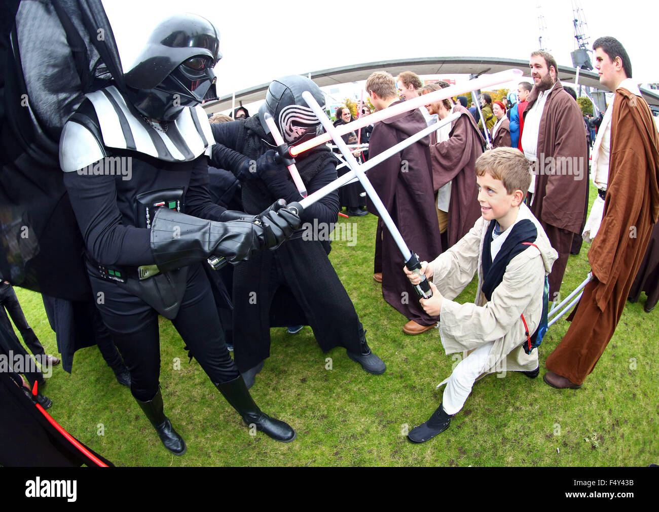 London, UK. 24th October 2015. Darth Vader from Star Wars takes on a ...