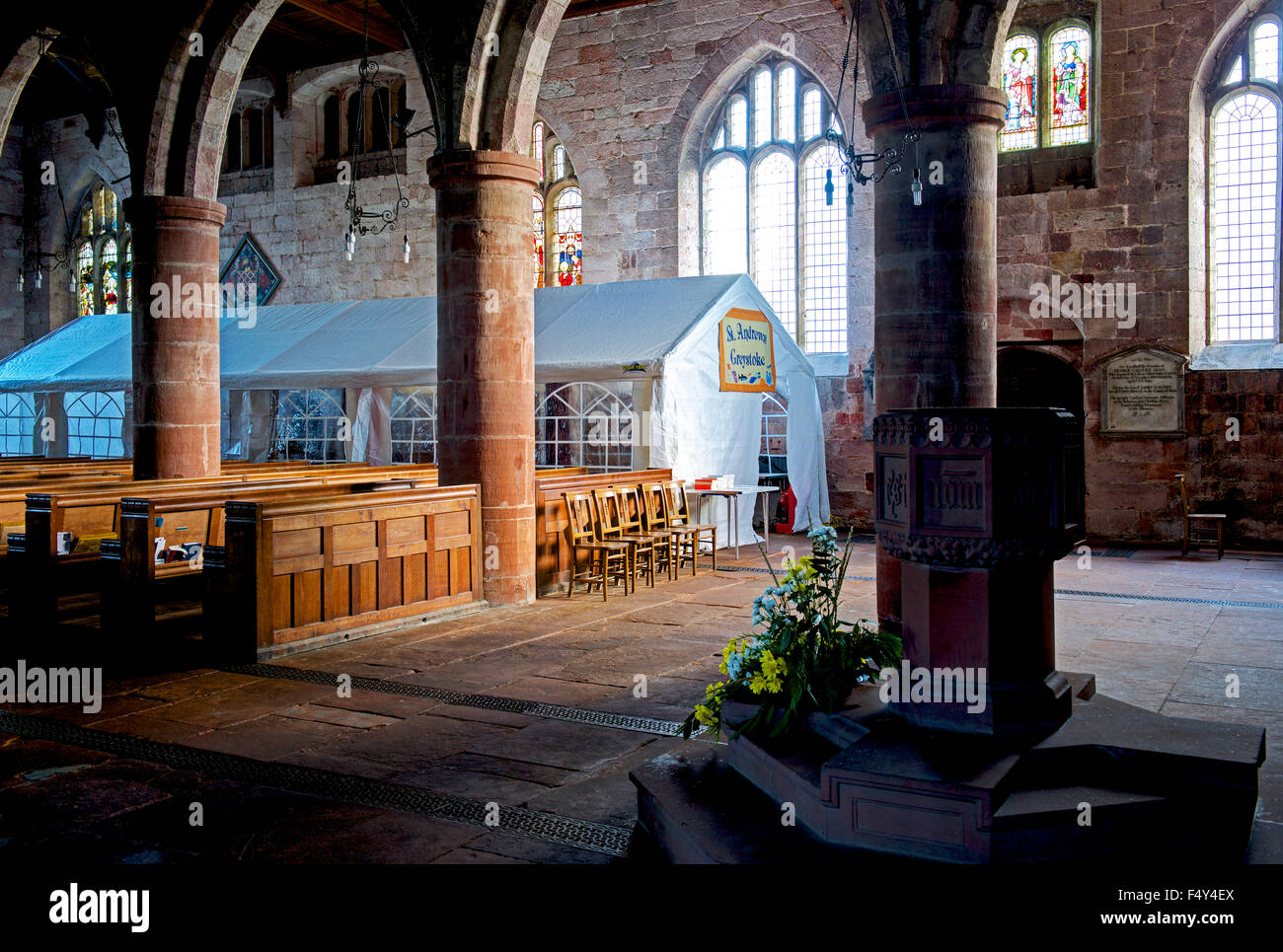 Marquee erected inside St Andrew's Church to keep the small ...