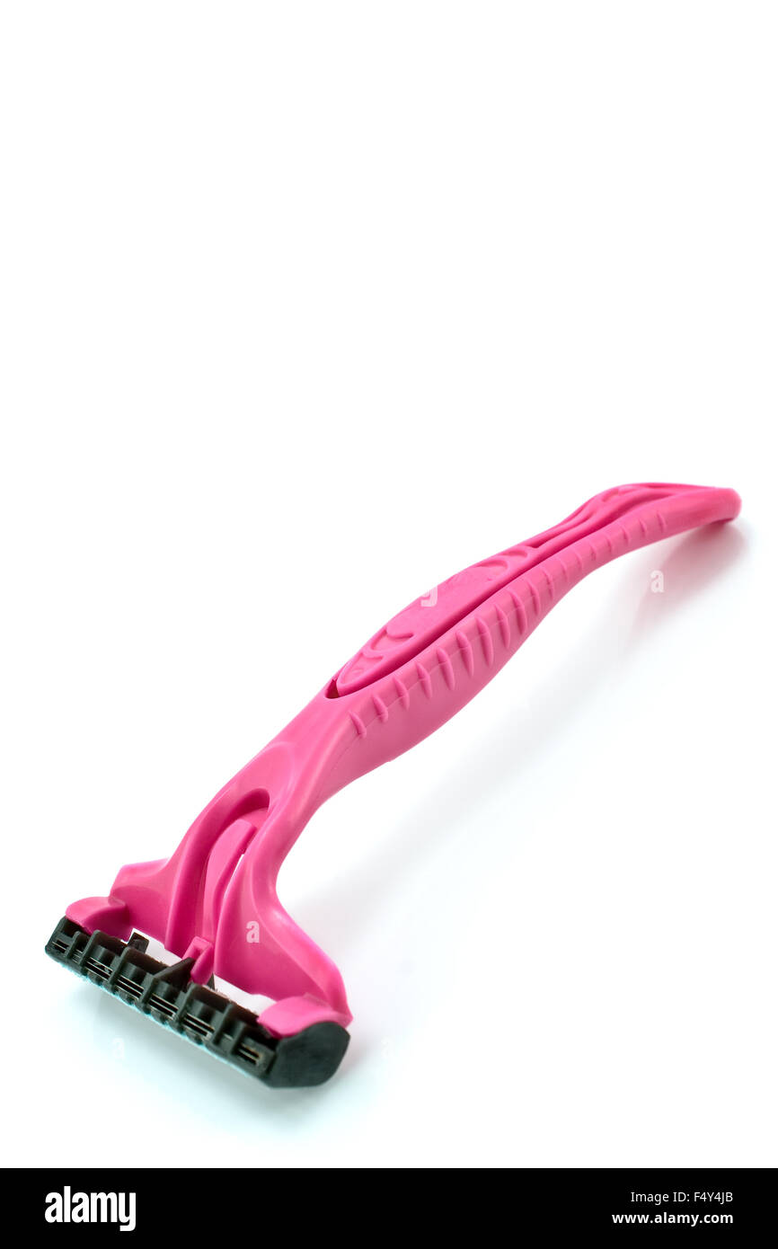 Red razor blade isolated on white Stock Photo - Alamy