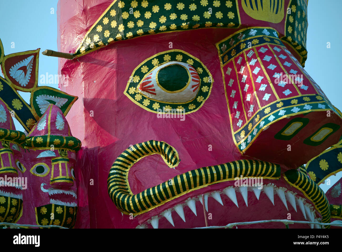 The statue of Ravan on Dussera was taken in Mumbai Chowpatty, India ...