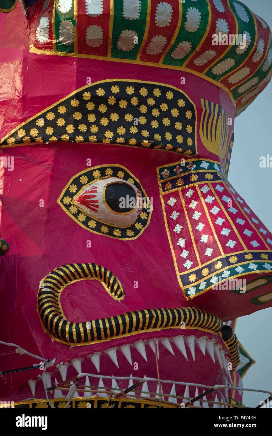 The statue of Ravan on Dussera was taken in Mumbai Chowpatty, India ...