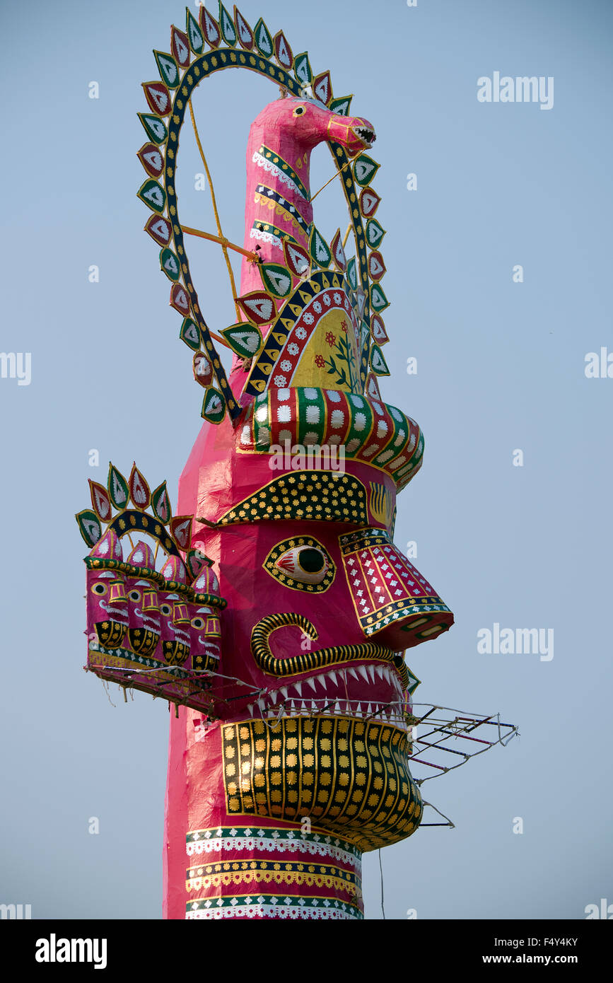 The statue of Ravan on Dussera was taken in Mumbai Chowpatty, India ...