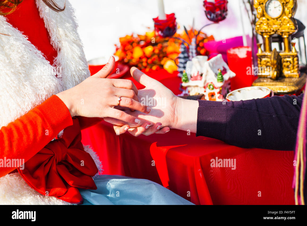 fortune-teller reading fortune close up Stock Photo - Alamy