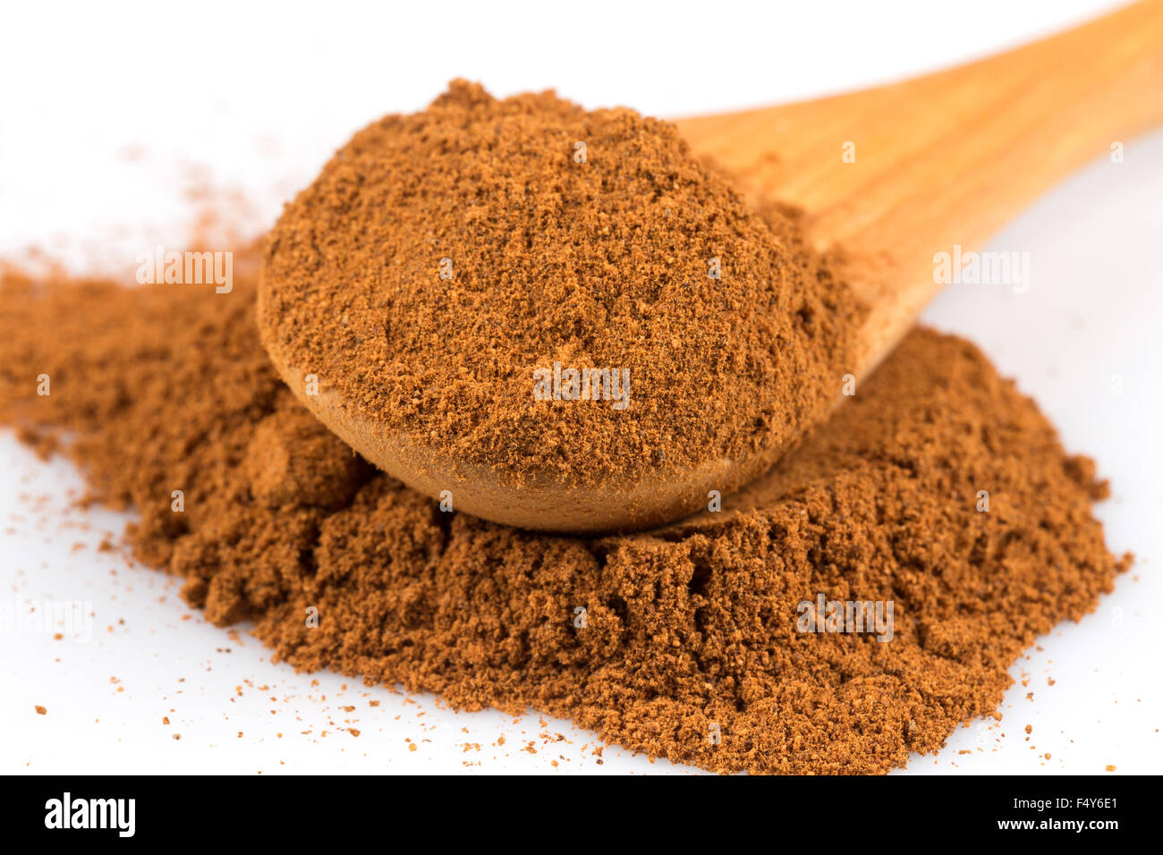 cinnamon ground and spoon isolated on a white background Stock Photo ...
