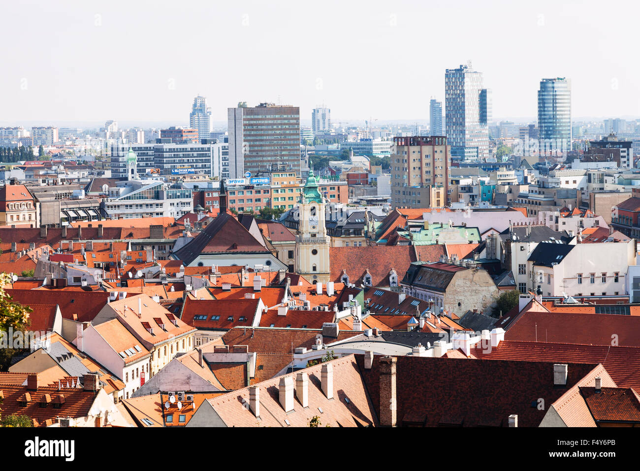 BRATISLAVA, SLOVAKIA - SEPTEMBER 23, 2015: Bratislava city skyline with ...