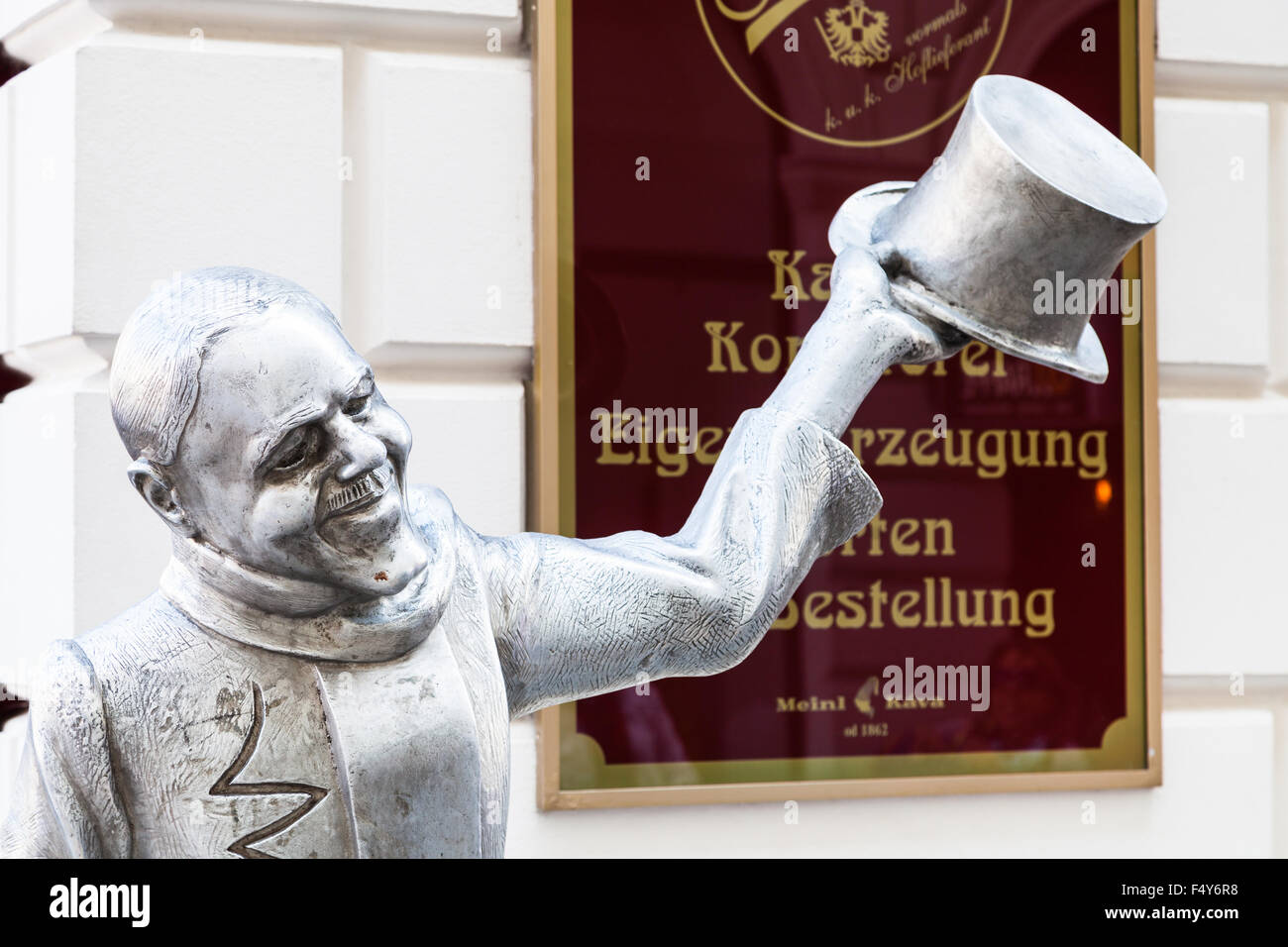 BRATISLAVA, SLOVAKIA - SEPTEMBER 23, 2015: Cast iron statue of Ignac ...