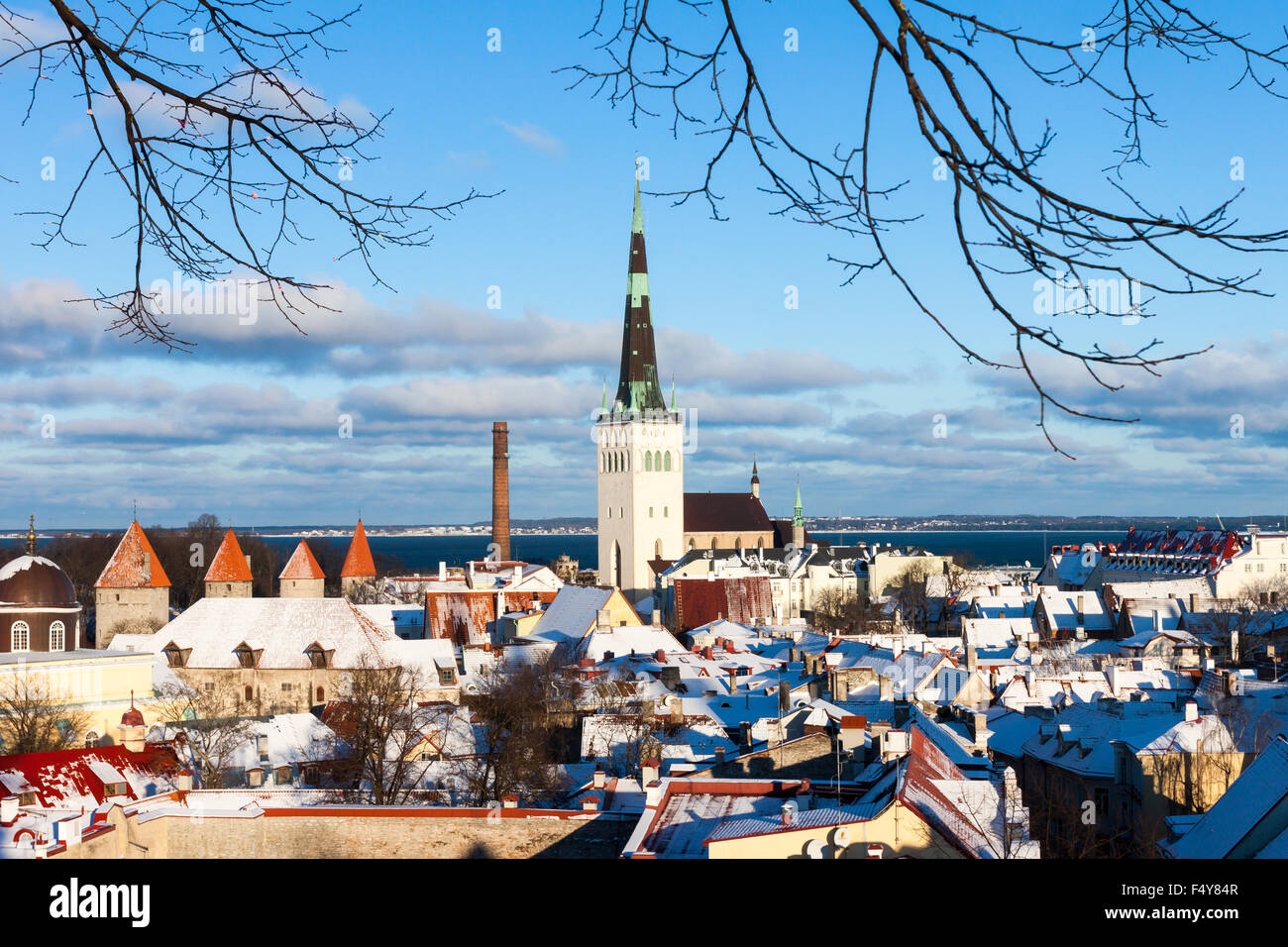 Tallinn city panoramic winter landscape, Estonia Stock Photo - Alamy