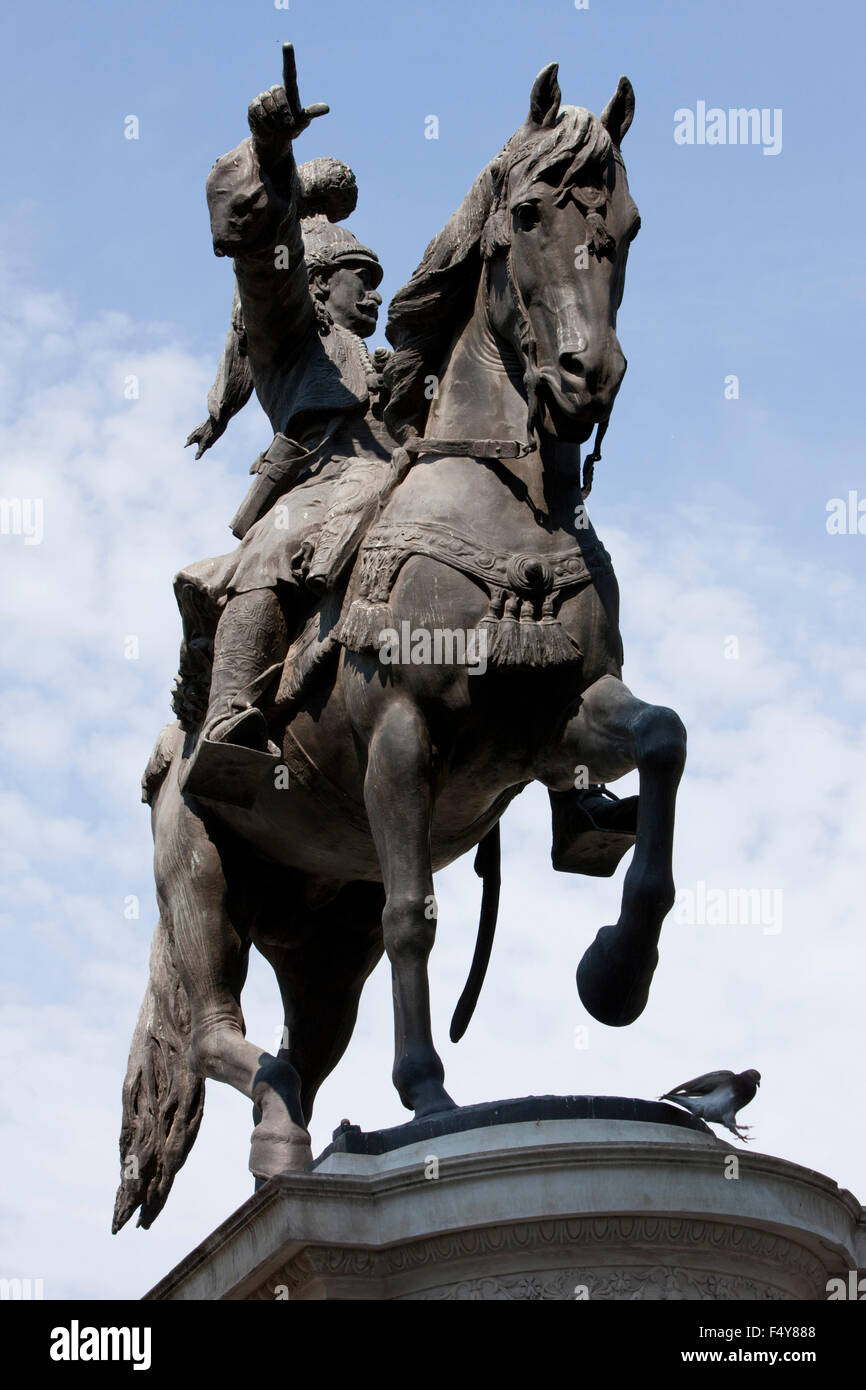 Close view of Greek General and liberator Theodoros Kolokotronis riding ...