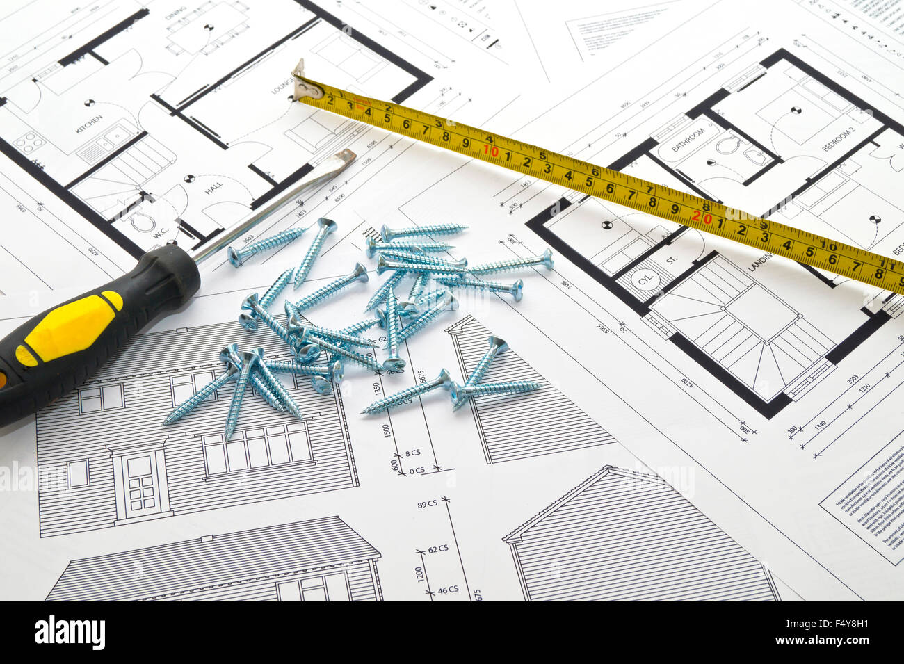 House and building plans or blueprint Stock Photo - Alamy